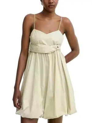 Armani Exchange Spaghetti Strap Twist Detail Bubble Hem Mini Dress - Neutrals