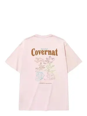 COVERNAT Surfing Motion Graphic-print Cotton T-shirt - Pink