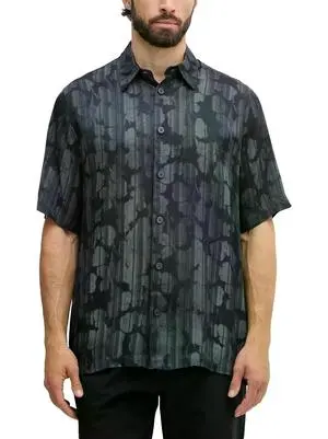 Armani Exchange Abstract-print Short-sleeve Shirt - Blue