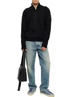 Canada Goose Mckinney Ribbed-knit Half-zip Sweater - Black