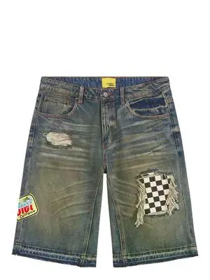 DIET STARTS MONDAY Venice Distressed Denim Shorts - Blue