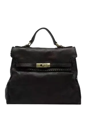 CAMPOMAGGI Ginevra Whipstitch-trim Leather Shoulder Bag - Brown