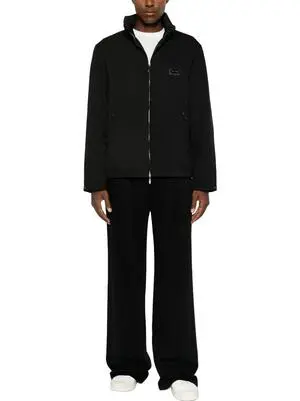 Emporio Armani High-neck Logo Plaque Jacket - Black