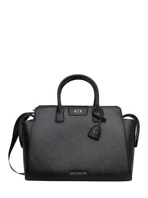 Armani Exchange Logo Detail Tote Bag - Black