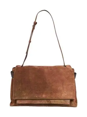 Brunello Cucinelli Monili-embroidered Suede Shoulder Bag - Brown