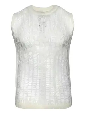 RICK OWENS Open-knit Sleeveless T-shirt