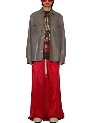 Rick Owens Giacca In Pelle Outershirt - Grey