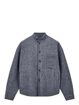 Giorgio Armani Shirt Oversized In Silk And Cashmere - Grey