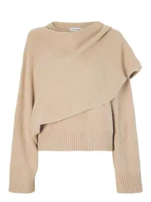 Altuzarra Scarf-detailed" Organic Cotton Knitted Sweater - Neutrals