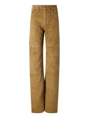 Altuzarra Mills Suede Straight-leg Pants - Brown
