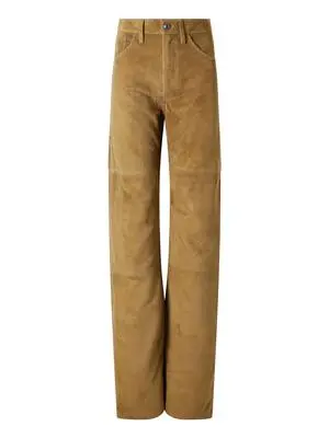 Altuzarra Mills Suede Straight-leg Pants - Tan