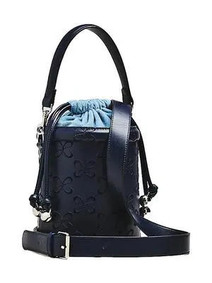 Maeve Faux-leather Bucket Bag - Navy
