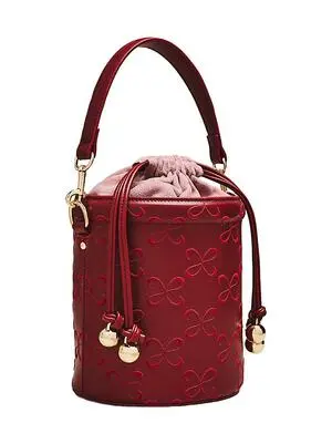 Maeve Faux-leather Bucket Bag - Red