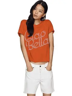 Maeve Caitl 100% Cotton Boxy Tee - Bright Red