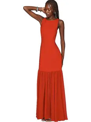 HUTCH Emilia Pleated Maxi Dress - Red