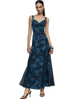 HUTCH Neamy Floral Print Maxi Dress - Blue Floral