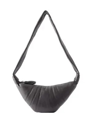 LEMAIRE Croissant Small Paneled Textured-leather Shoulder Bag - Brown