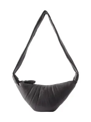 LEMAIRE Croissant Small Paneled Textured-leather Shoulder Bag - Brown