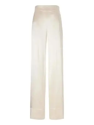 JOSEPH Dijon Silk-satin Mid-rise Straight-leg Pants - Neutrals