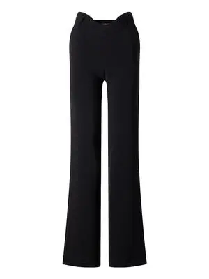 JEAN PAUL GAULTIER Wavy Crepe Mid-rise Wide-leg Pants - Black