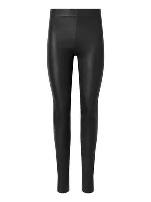JOSEPH Paneled Stretch-leather Mid-rise Skinny-leg Pants - Black