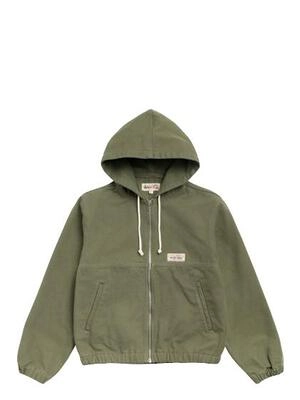 StÜssy Canvas Hooded Zip Jacket - Olive