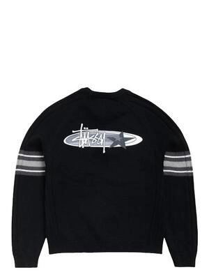 StÜssy Stripe Raglan Crew - Black