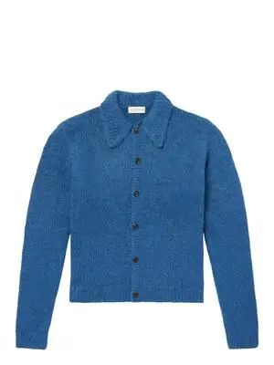 Dries Van Noten Mora Cropped Alpaca-blend Cardigan - Blue