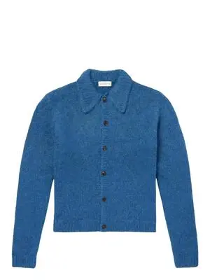 Dries Van Noten Mora Cropped Alpaca-blend Cardigan - Blue