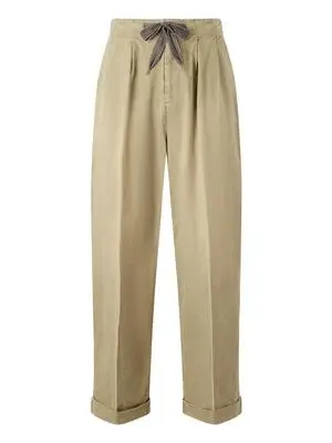 Kapital KAPITAL Easy Straight-Leg Cotton-Canvas Trousers Neutrals