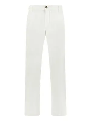 Paul & Shark Dynamic Chino Trousers With Pleats - White