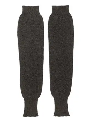 Johnstons Of Elgin Dark Brushed Cashmere-silk Legwarmers - Grey