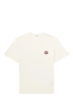 Moncler Logo-appliqué Cotton-jersey T-shirt - Neutrals