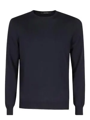 Tagliatore Long-sleeved Crew Neck Sweater - Blu