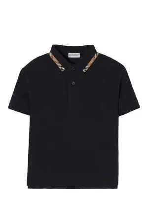 Burberry Cotton Pique Polo Shirt Navy