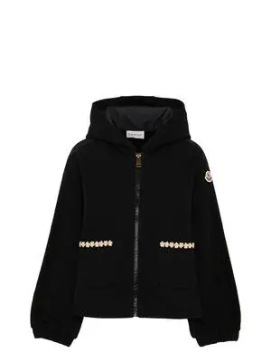 Moncler Cotton Blend Zip-up Hoodie - Black
