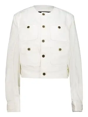Balmain Round Collar Button-up Denim Jacket - No