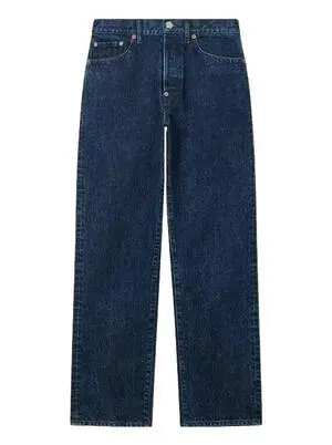 Kenzo Signature Straight Leg Jeans In Japanese Denim - Medium Stone Blue