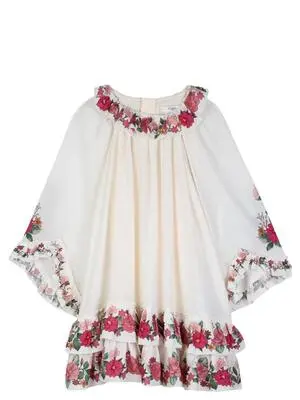 Chloé Floral-print Ruffled Dress - White