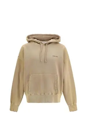 GOLDEN GOOSE Logo Printed Drawstring Distressed Hoodie - No