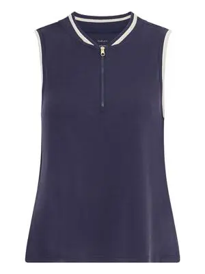 VARLEY Varley Sleeveless Sports Tank Top With Half Zip And Rib Trim