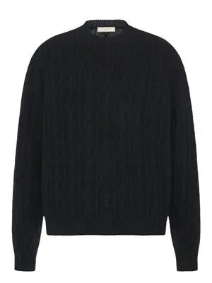THE ROW Nanni Textured Cashmere Cable-knit Crewneck Sweater - Black
