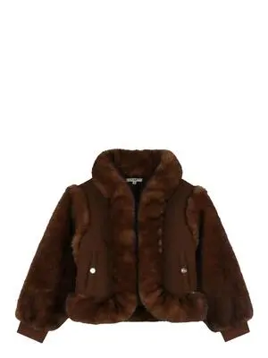 Chloé Faux-fur Trim Quilted Jacket - Brown