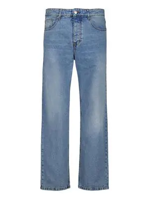 AMI Paris Logo Patch Straight-leg Jeans - No
