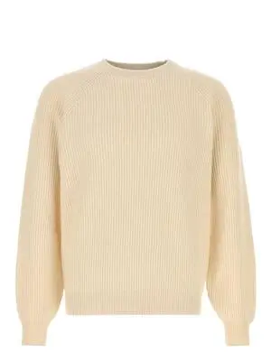 Brunello Cucinelli Brunello Cucinelli Crewneck Ribbed-Knitted Jumper Nude