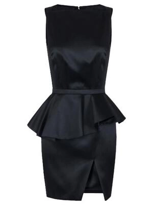 Elisabetta Franchi Mini Dress In Gazar Fabric With Flounce - Black