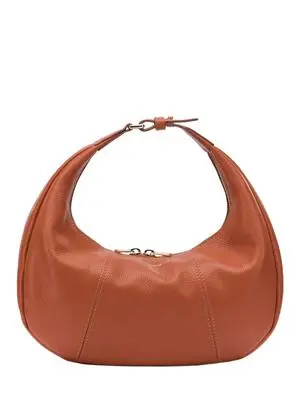 LE TANNEUR Curved Hobo Shoulder Bag - Orange