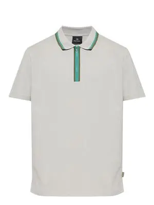 Paul Smith Zip Placket Polo Shirt - Grey