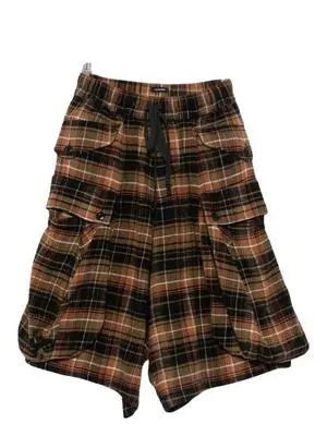 R13 Checkered Cargo Shorts - Black