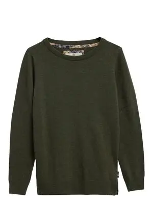 Barbour Pendle Crew Neck Long Sleeve Sweater - Olive